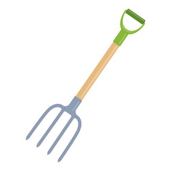 Metal pitchfork hayfork tool with plastic handle Vector Image