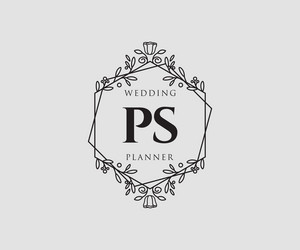 Ps initials letter wedding monogram logos Vector Image