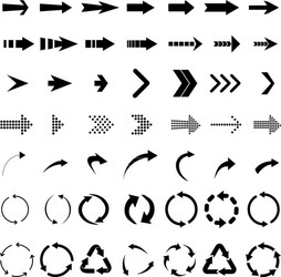 Black arrows icon set Royalty Free Vector Image