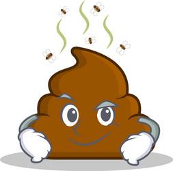 Cartoon poop emoji funny poo excrement singing Vector Image