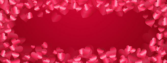 Romantic two shiny hearts bokeh background design Vector Image