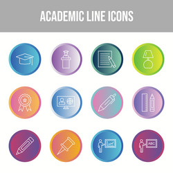 Beautiful academic icon set Royalty Free Vector Image