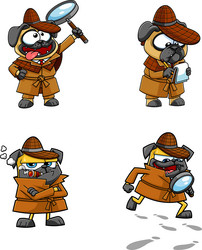Detective dog cartoon character Royalty Free Vector Image