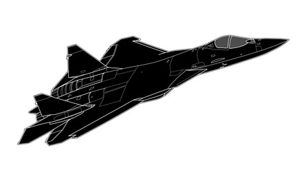 Modern russian jet fighter aircraft draw Vector Image