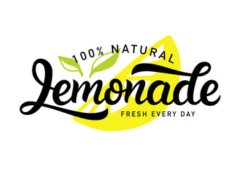 Lemonade logo badge calligraphy logotype Vector Image