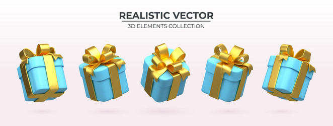 Isolated 3d gift box realistic cartoon Royalty Free Vector