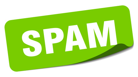 Spam sticker spam label Royalty Free Vector Image