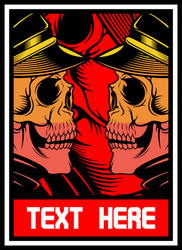 Decrepit skull with two crossed bones Royalty Free Vector