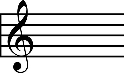 Wavy music stave staff with treble clef flowing Vector Image