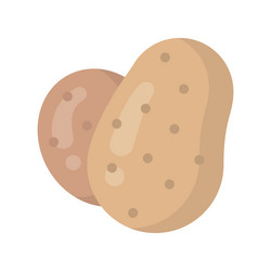 Single potato in brown color cartoon isolated Vector Image