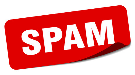 Spam sticker spam label Royalty Free Vector Image