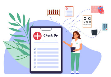 Medical checkup banner 3d health check up Vector Image