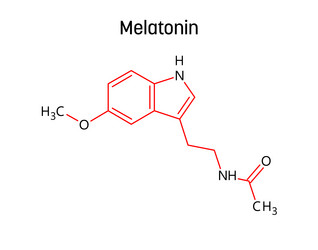 Melatonin structural formula of molecular Vector Image