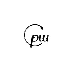 Pw signature square logo initial concept Vector Image