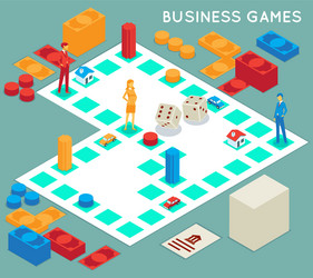 Business board game concept infographic Royalty Free Vector