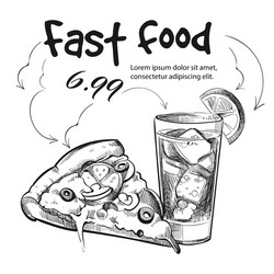 Sandwich fast food from a splash watercolor Vector Image