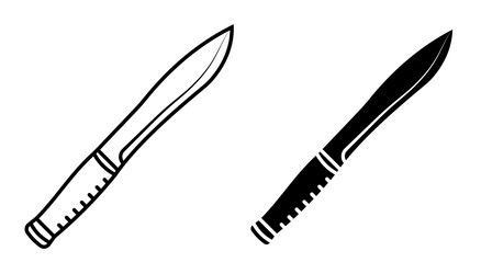 Linear icon sharp knife machete melee weapon Vector Image