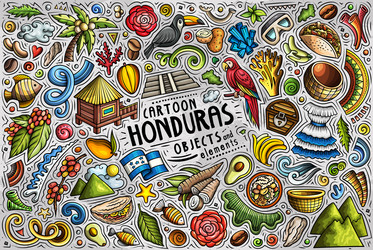 Set of honduras traditional symbols and objects Vector Image
