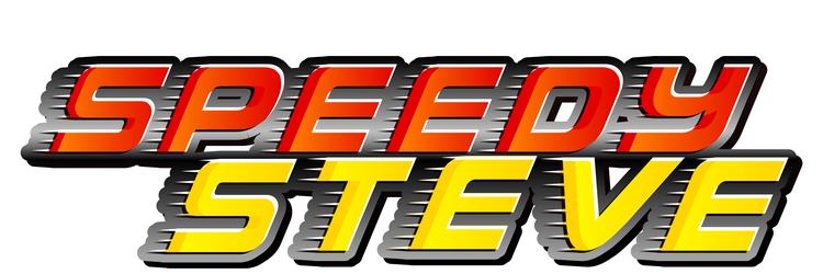 Speedy steve logo text design Royalty Free Vector Image