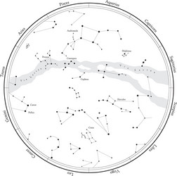 Zodiacal constellations astrology star signs sky Vector Image