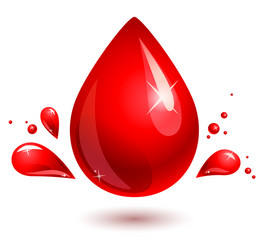 Red human blood drop Royalty Free Vector Image
