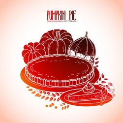 Pumpkin pie clipart isolated Royalty Free Vector Image