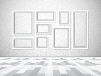 Room interior with white classic wall panel Vector Image