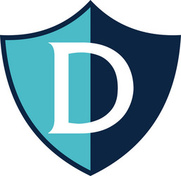 Modern shield letter d Royalty Free Vector Image