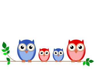 Owl family tree Royalty Free Vector Image - VectorStock