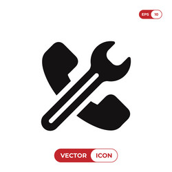 Phone icon and wrench sign Royalty Free Vector Image