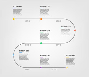 Snake timeline steps infographics - can Royalty Free Vector