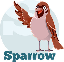 Cartoon sparrows wild funny animals flying brown Vector Image