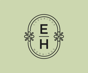 Eh initials letter wedding monogram logos Vector Image