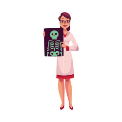 Doctor check xray patient and radiologist look Vector Image