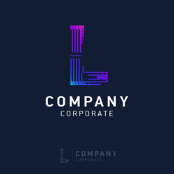 L company logo design with visiting card Vector Image