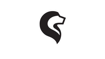 Creative lion black head logo Royalty Free Vector Image