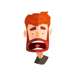 Grumpy bearded man male character facial emotions Vector Image