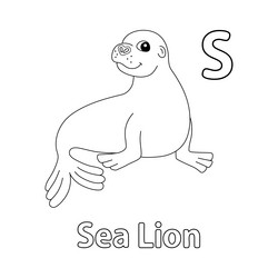 Lion alphabet abc coloring page l Royalty Free Vector Image