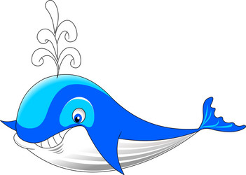 Happy whale cartoon Royalty Free Vector Image - VectorStock