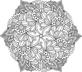 Round element for coloring book Royalty Free Vector Image