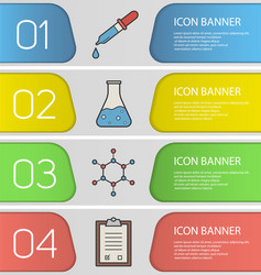 Science laboratory banner templates set Royalty Free Vector