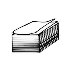 Stack books line art student school textbook Vector Image