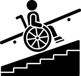 Step free access chalk white icon on black Vector Image