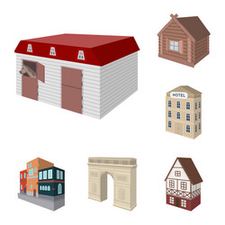 Building and architecture cartoon icons in set Vector Image