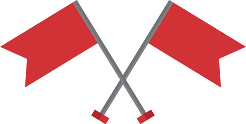 Flags markers crossed isolated icon Royalty Free Vector