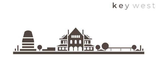 Key west skyline profile event banner Royalty Free Vector