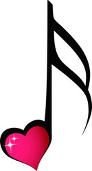 Music Note Heart Outline