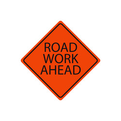 Road work ahead sign Royalty Free Vector Image