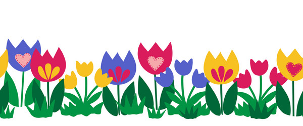 Horizontal Flower Border Clip Art