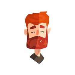 Grumpy bearded man male character facial emotions Vector Image